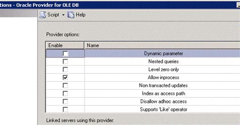 sql server cannot get the column information from ole db