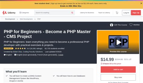8 best php courses classes and tutorials online