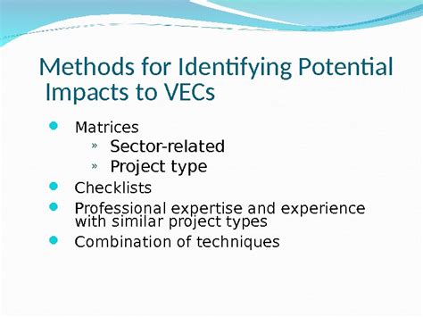Eia Methods Methods For Identifying Environmental Impacts