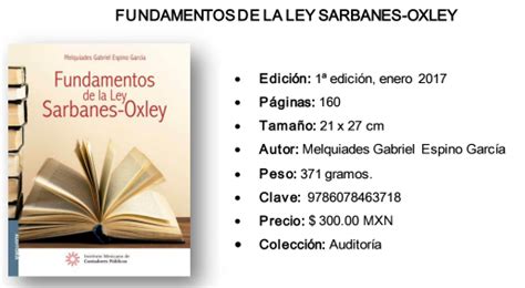 Libro Fundamentos De La Ley Sarbanes Oxley Tienda Elconta Mx