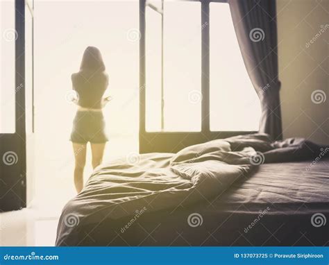 Luxury Bedroom And Woman Taking Off Clothes Stock Image Image Of