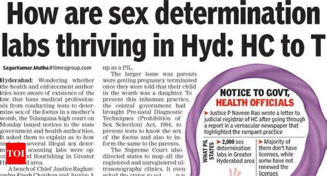 how are sex determination labs thriving in hyd hc asks govt