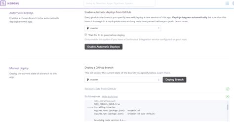 deploying react node typescript app on heroku with github integration