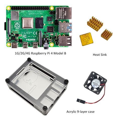 1g 2g 4g raspberry pi 4 model b kit basic starter kit with 9 layers