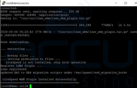 how to install litespeed web server in whm cpanel with centos 7 x