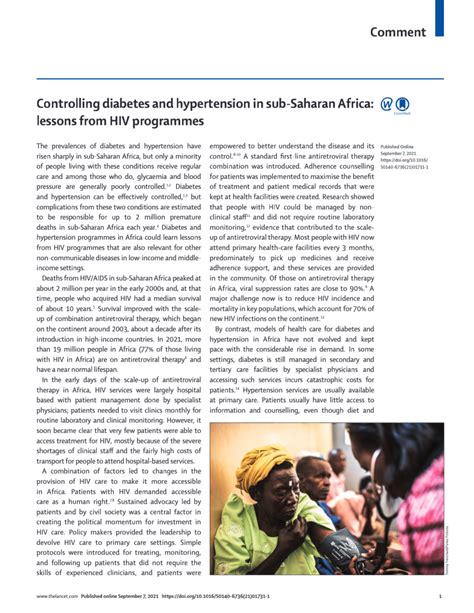 Pdf Controlling Diabetes And Hypertension In Sub Saharan Africa