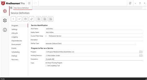 run an auto hotkey script as a windows service