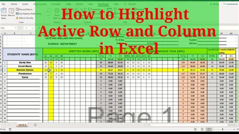 4 how to highlight active row and column in excel youtube