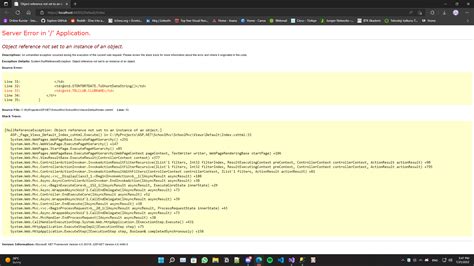 system nullreferenceexception message object reference not set to an