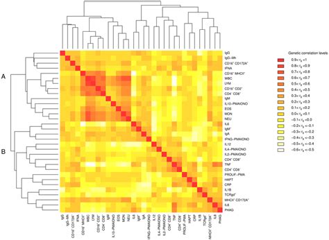 Heatmap Of The Genetic Correlations Between 32 Its The Correspondence