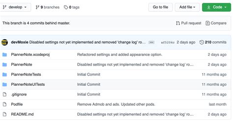 ios xcode and git problems after merging branch in to master stack