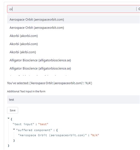 form does not render output from the custom component 🎈 using