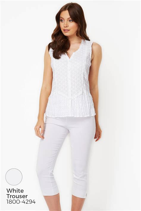 Sleeveless Crinkle Blouse In White Roman Originals Uk