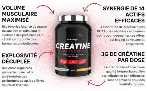 Superset Nutrition Creatine Hardcore 1 5kg Poudre Soluble 3g De