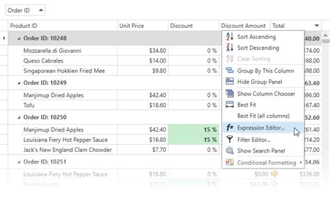 columnbase allowunboundexpressioneditor property wpf controls