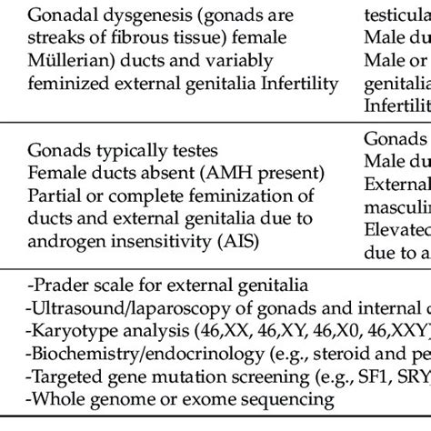 Broad Categories Of Disorders Differences In Sex Development Dsd