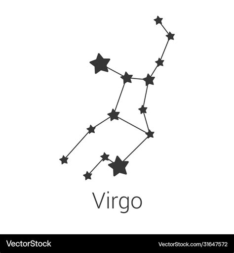 Virgo Sign Constellation Isolated Icon Royalty Free Vector