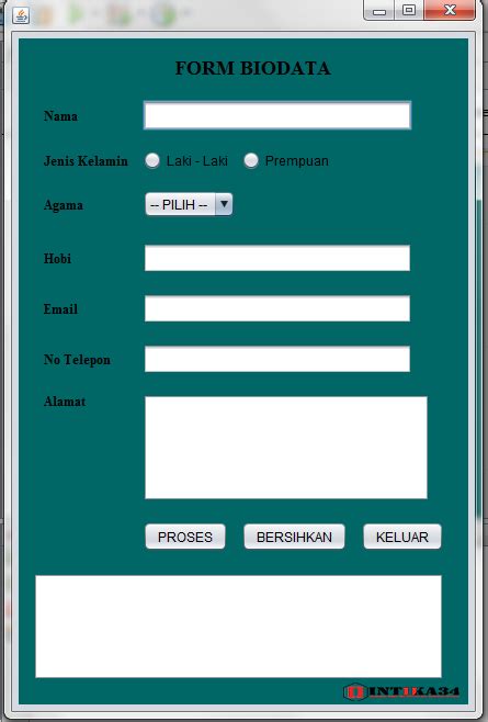 belajar netbeans membuat form biodata sederhana dengan