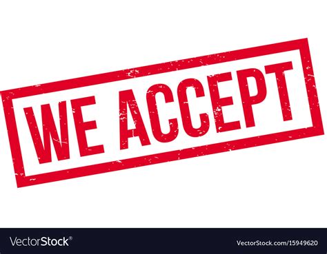 We Accept Rubber Stamp Royalty Free Vector Image