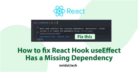 react hook useeffect has a missing dependency how to fix it