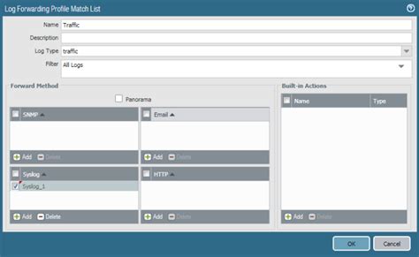 how to configure syslog server for logs forwarding in palo alto firewall