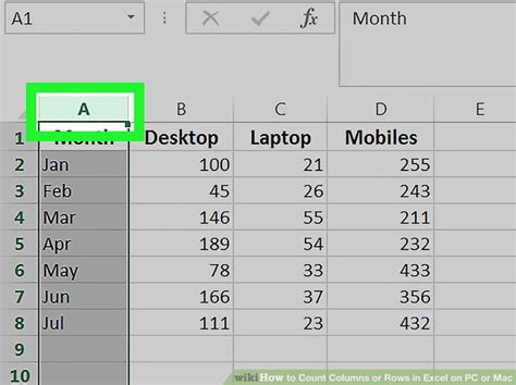 how to count columns or rows in excel on pc or mac 4 steps
