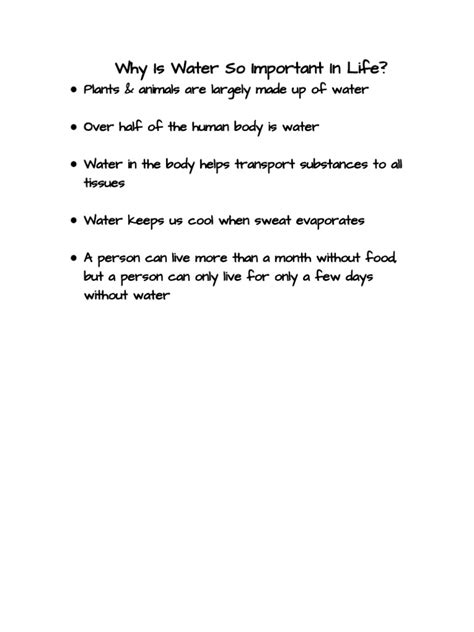 Why Is Water So Important In Life Pdf