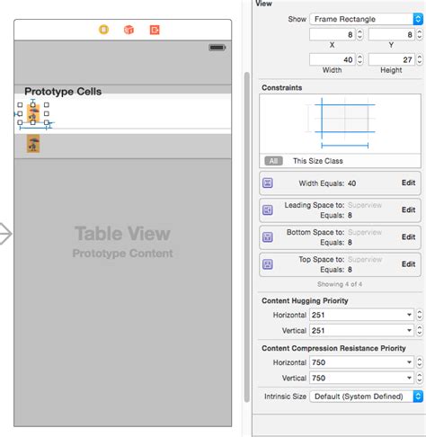 swift autolayout uitableviewcell with imageview margin stack