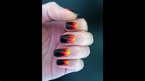 Hot Flames Nail Art Fire Ry Manicure Youtube