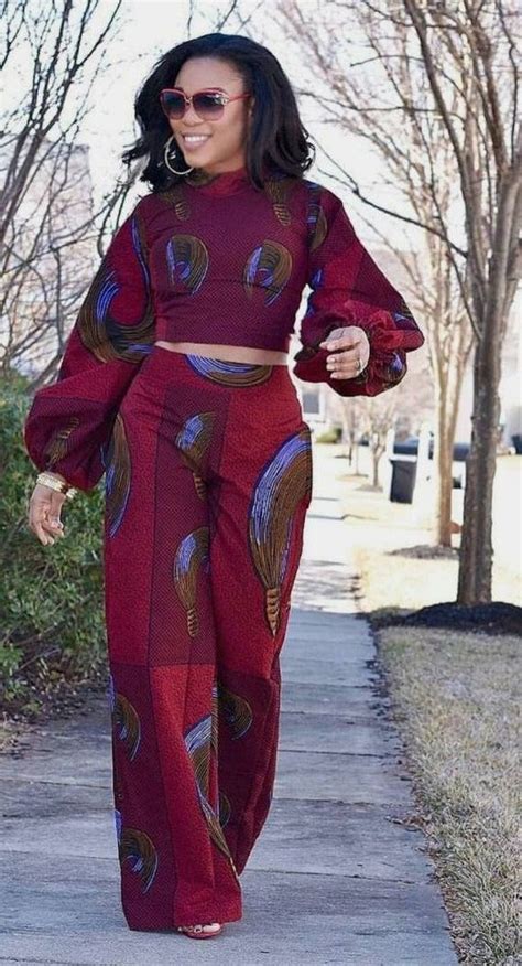 African Pant Suit For Women African Women Pant Suit African Wide Leg