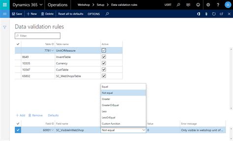 data validation rules