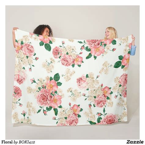 Floral Fleece Blanket Zazzle Fleece Blanket Floral Fleece