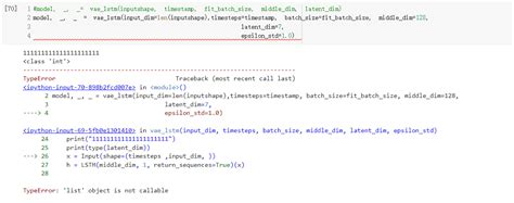 typeerror list 对象对vae lstm来说是不可调用的。
