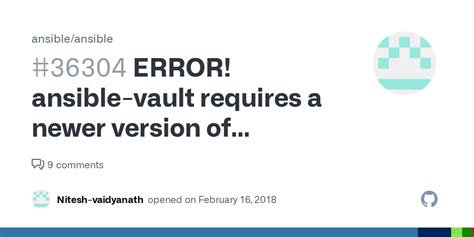 error ansible vault requires a newer version of pycrypto than the one