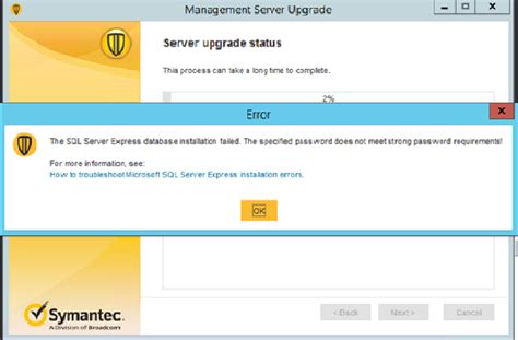 when upgrading a sepm embedded database to 14 3 ru1 or newer there is