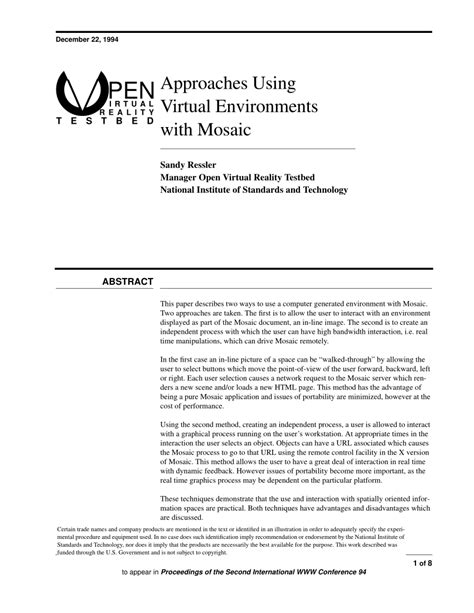 pdf approaches using virtual environments with mosaic