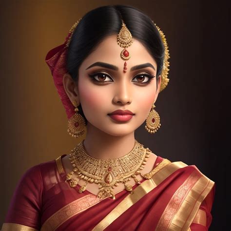 Premium Photo A Glamor Beautiful Girl Of Indian Ethnicity Wearing