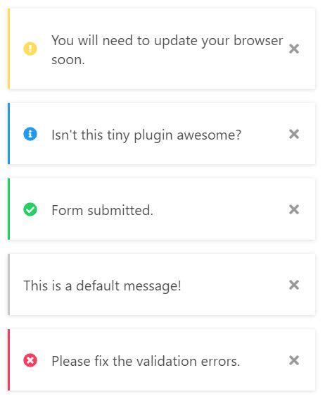 tiny snackbar and toast message library simplesnackbar js css script