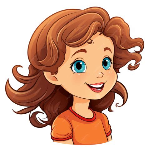 Premium Photo A Cartoon Girl With Brown Hair And Blue Eyes
