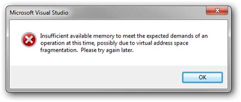 insufficient available memory to meet the expected demands of an