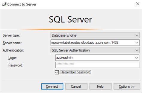 connect to a sql server virtual machine resource manager sql server