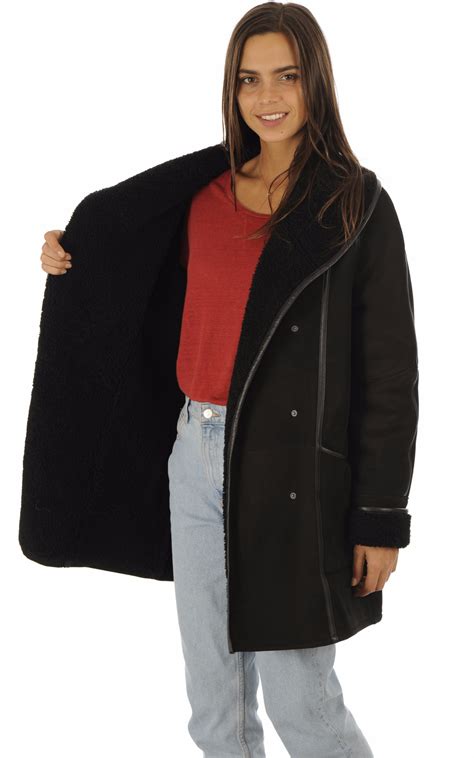 Veste Agneau Noire Esprit Vintage La Canadienne La Canadienne Veste
