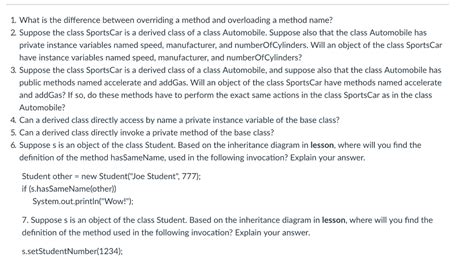 solved 1 what is the difference between overriding a met