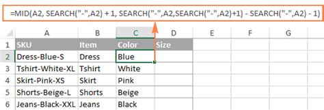 excel formula to split text at space