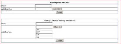 c how to fetch data from database to display into dynamically