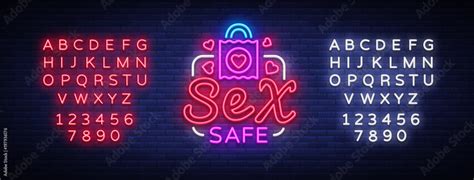 Safe Sex Design Template Safe Sex Condom Concept For Adults In Neon
