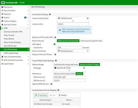 configure remote ssl vpn in fortigate with cli