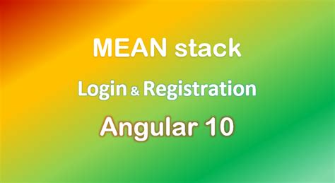 mean stack authentication login and registration with