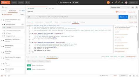 test scripts postman learning center