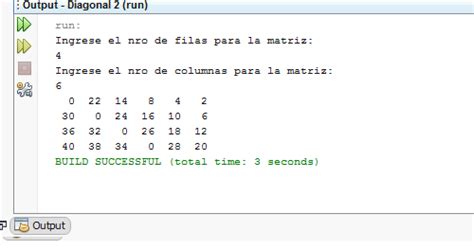 java desplegar una matriz de diagonales con numeros pares stack